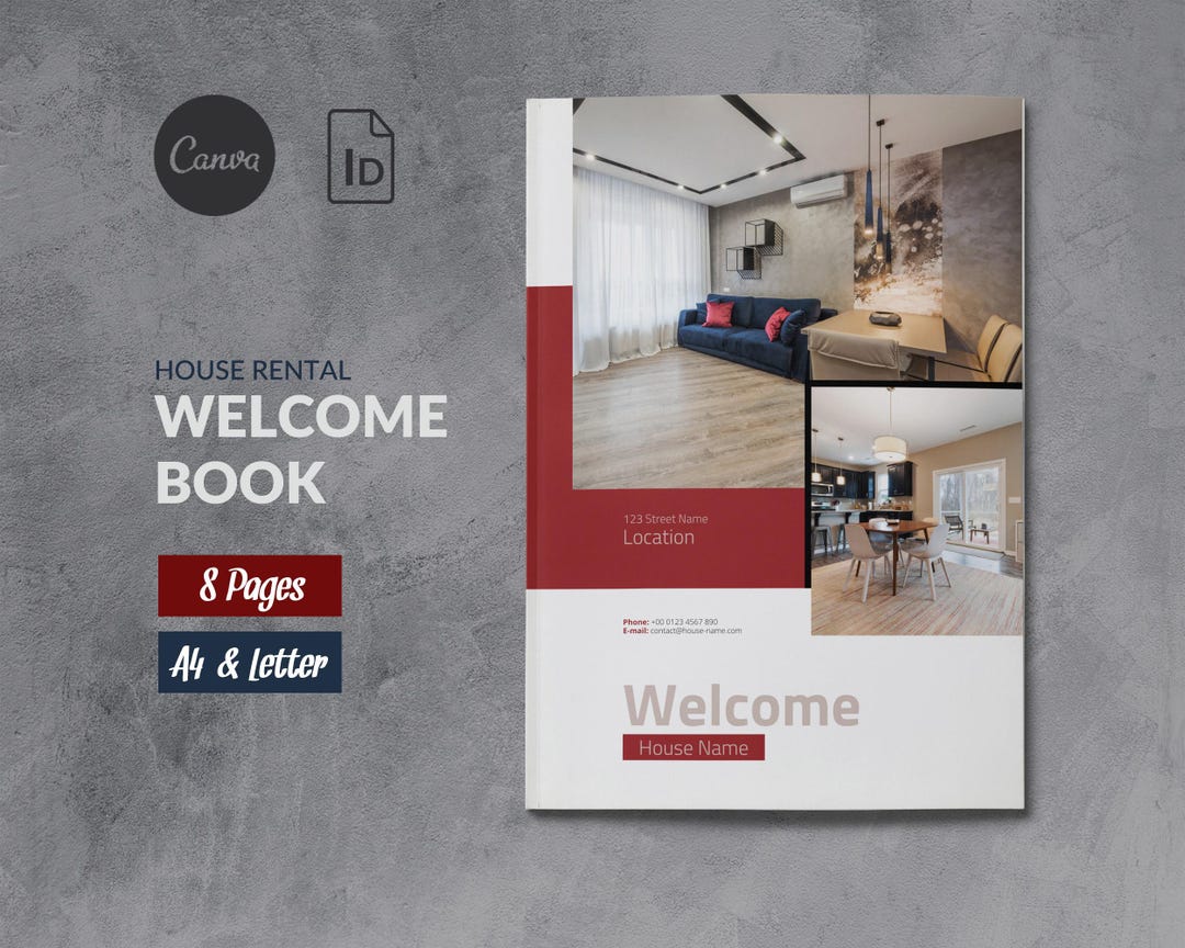 Airbnb Rental House Welcome Book Template Canva, Airbnb Checklist House ...