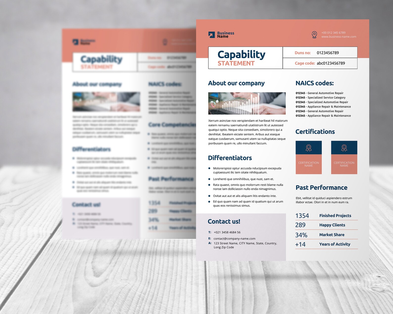 Capability Statement Business Document Canva Template, Company Flyer ...