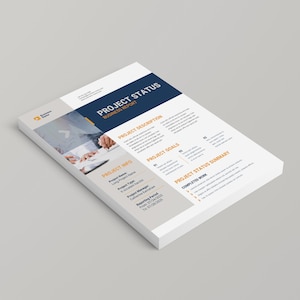 Project Status Report Template Canva, Project Summary MS Word, Progress ...