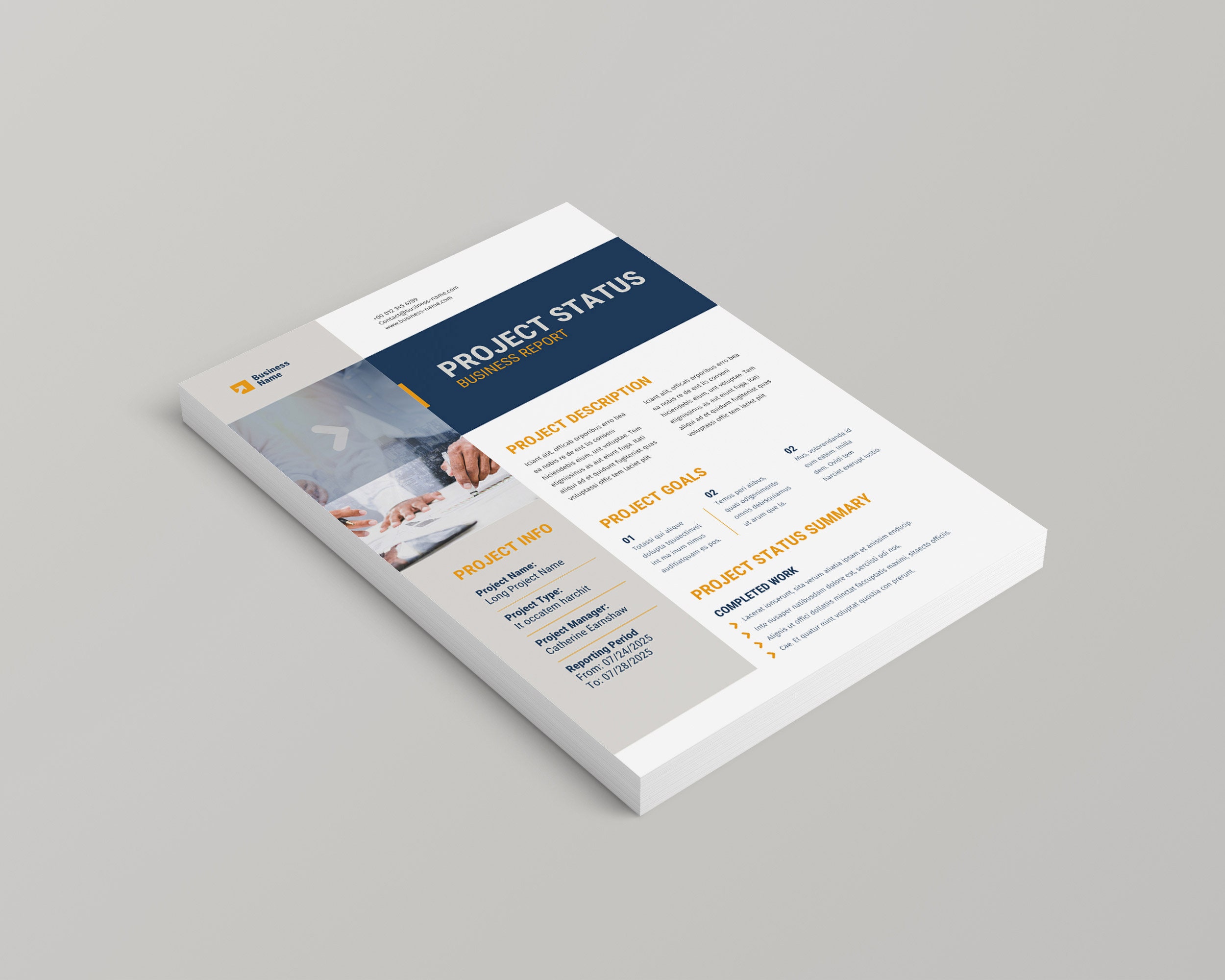 Project Status Report Template Canva, Project Summary MS Word, Progress ...