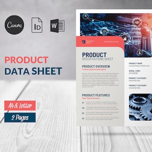 Product Sheet Template Canva Flyer, Product Template Marketing Sheet ...