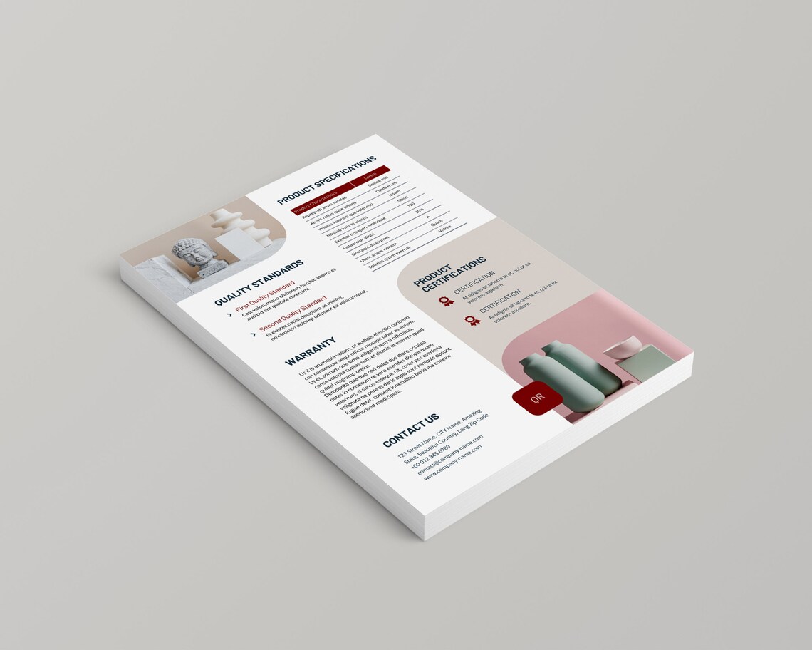 Product Sheet Template Canva Flyer, Word Editable Design Product Data ...