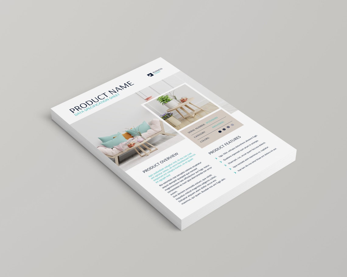 Product Sheet Template Canva Flyer, Word Editable Design Product Data ...