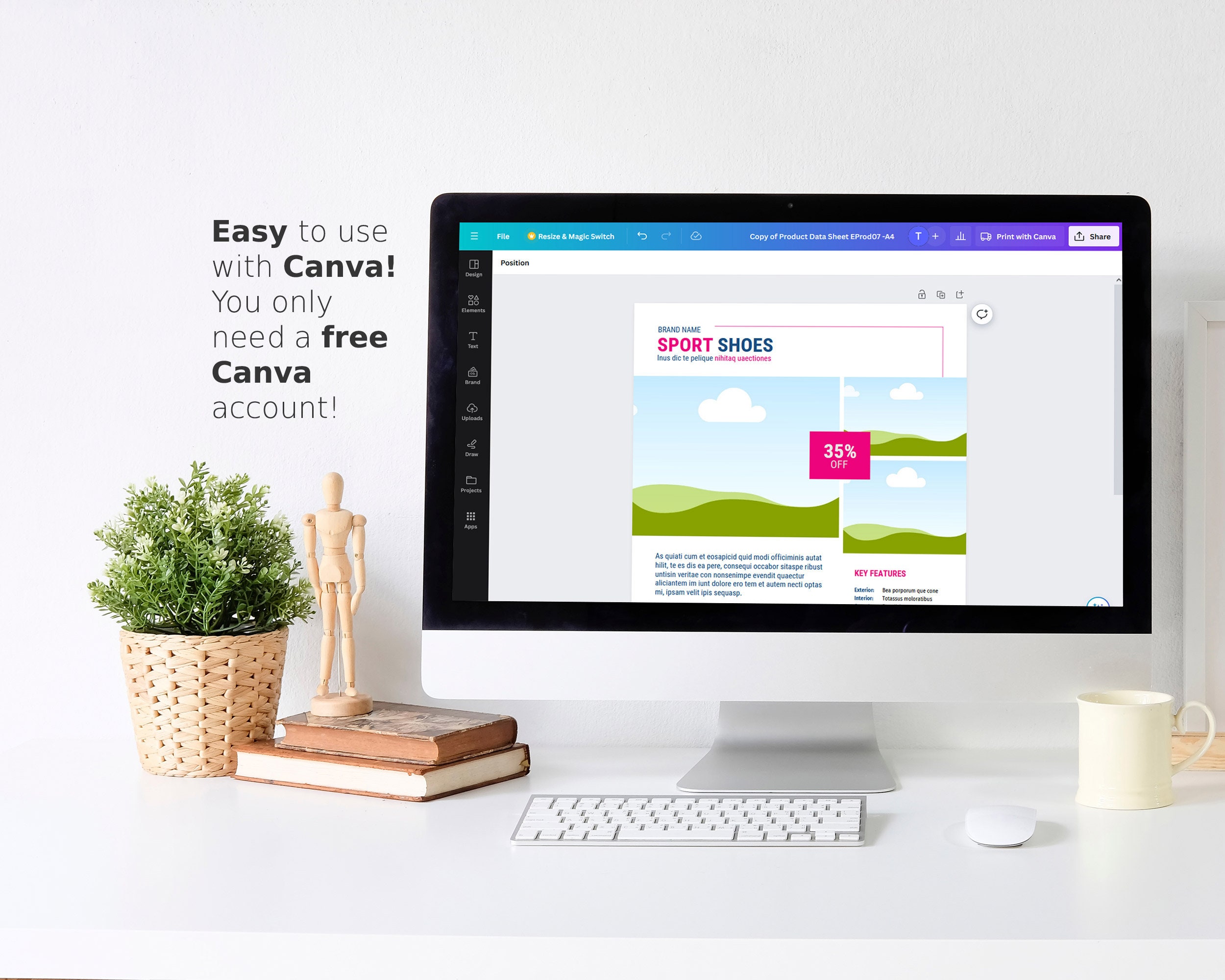 Product Data Sheet Template Canva, Technical Data Sheet Word Editable ...