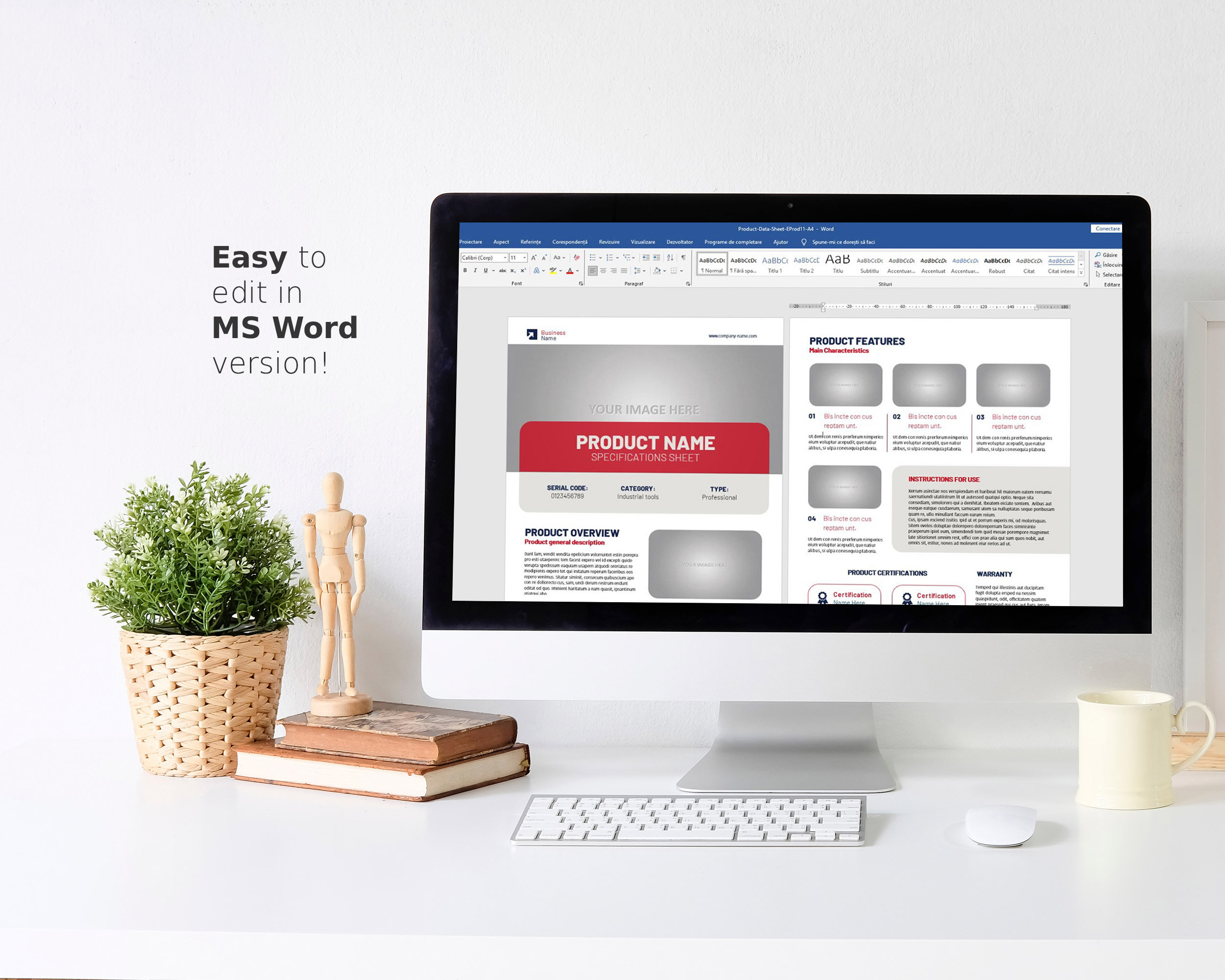 Product Specification Sheet Template Canva, Product Data Sheet Word ...