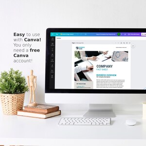 Business Fact Sheet Template Canva, Business Profile Word Template ...