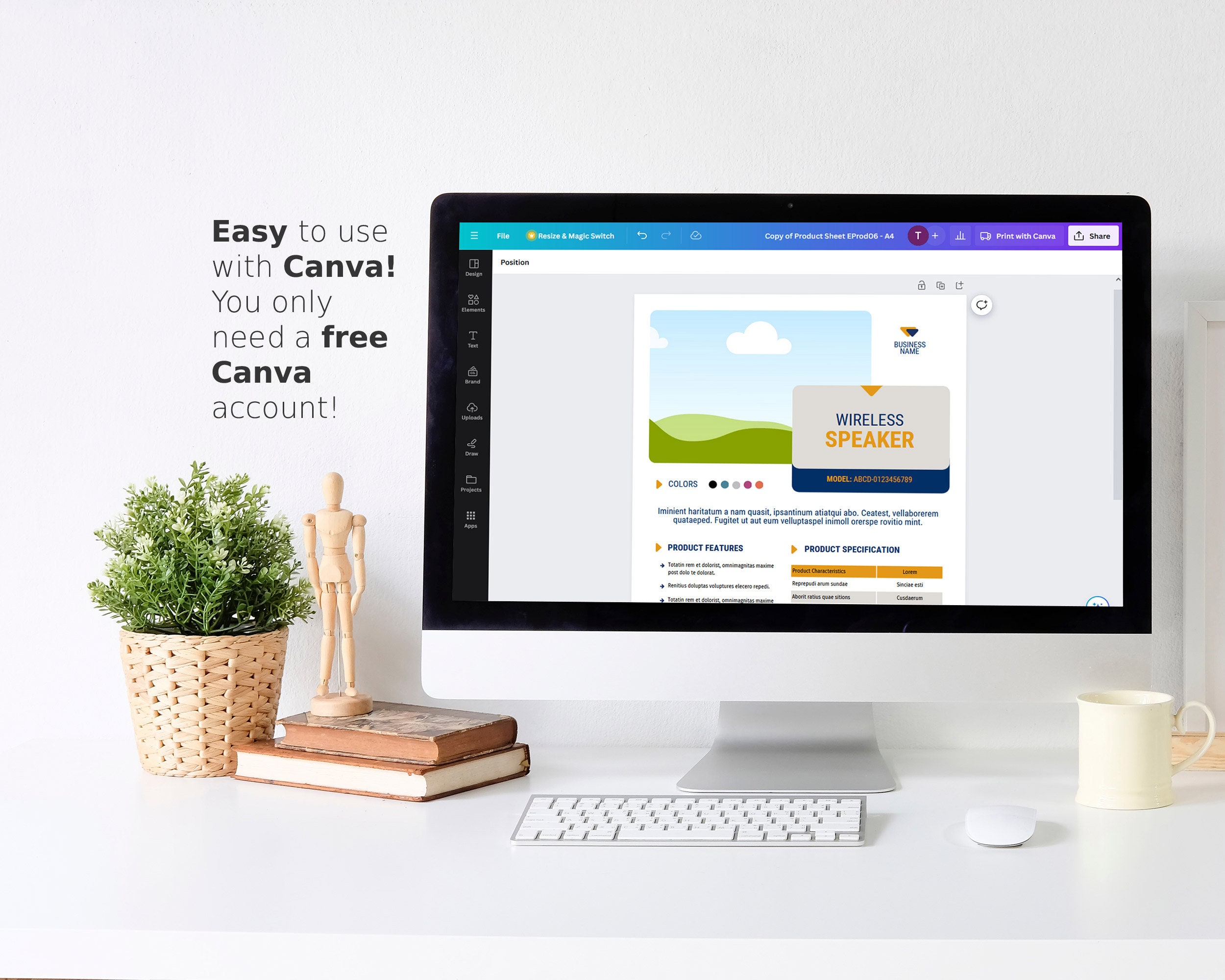 Product Specification Sheet Template Canva, Product Data Sheet Word ...