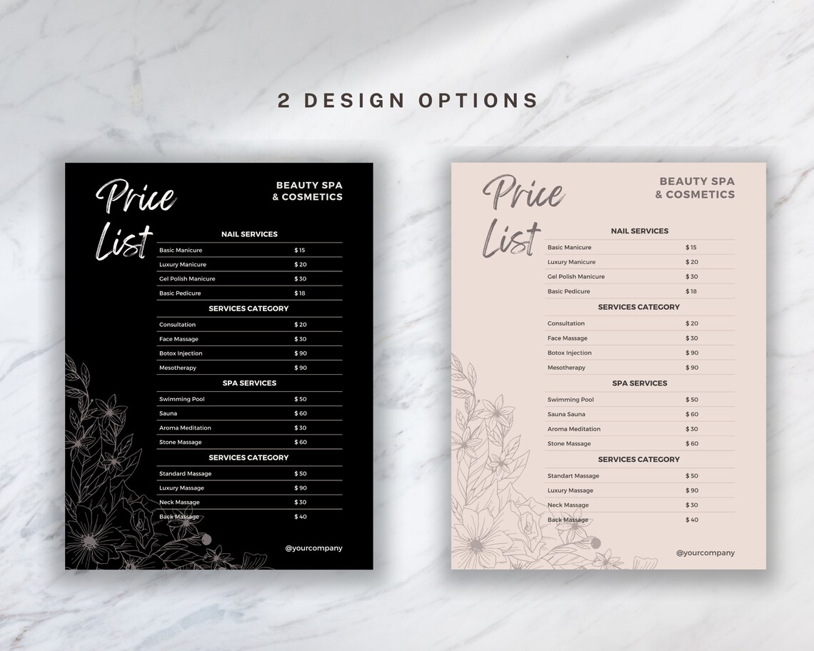 Editable Price List Template Canva, Beauty Salon Pricing Sheet, Pricelist Braids Hair Stylist ...