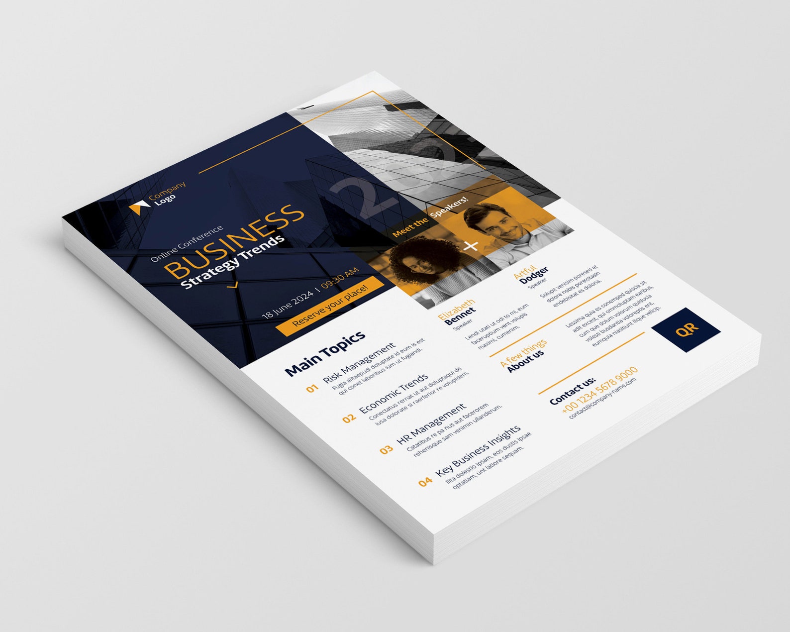 Business Conference Flyer Template, Event Promo Flyer Canva, Event ...