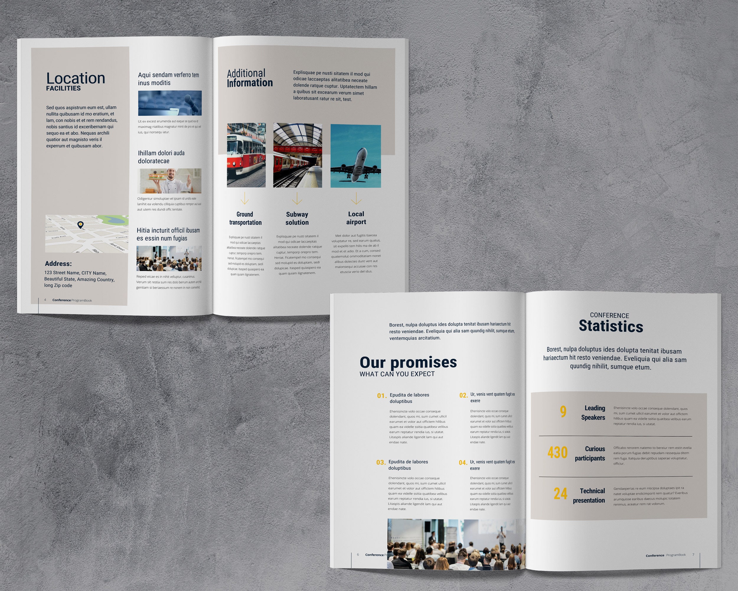 Conference Agenda Template Canva, Business Event Brochure Canva ...