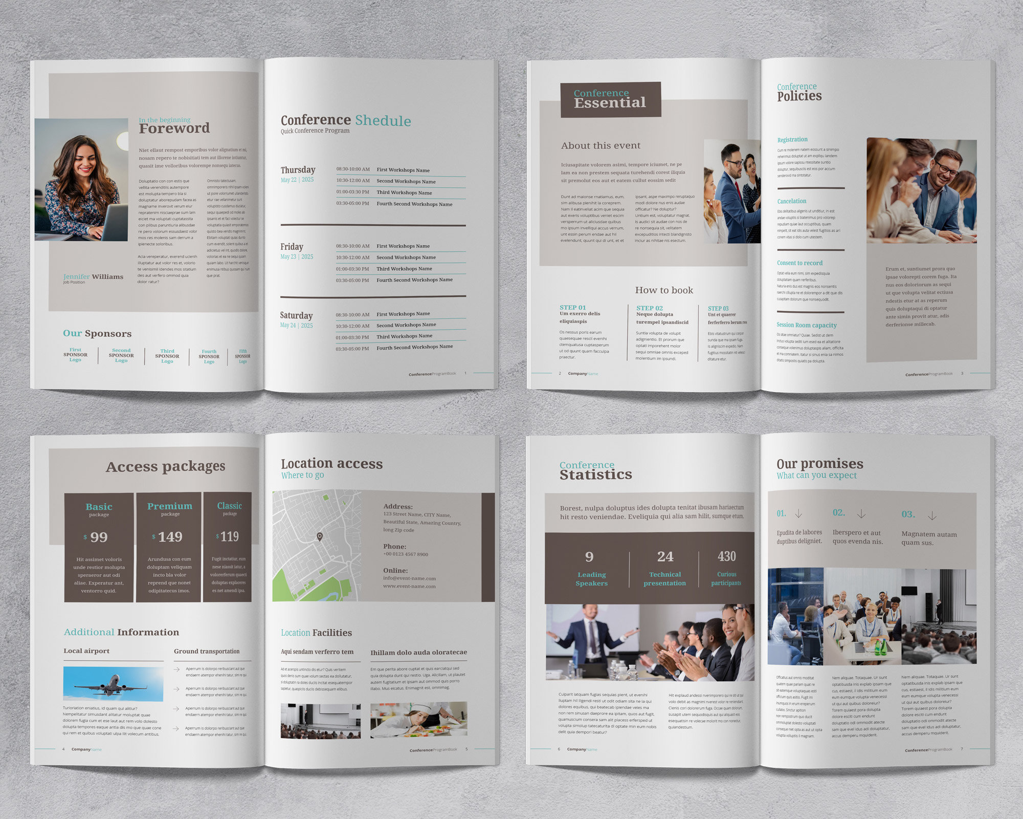 Conference Brochure Template, Business Event Brochure, Conference ...