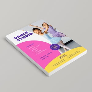 Dance Studio Flyer Template Canva Editable, Kids Dance Classes Ballet ...
