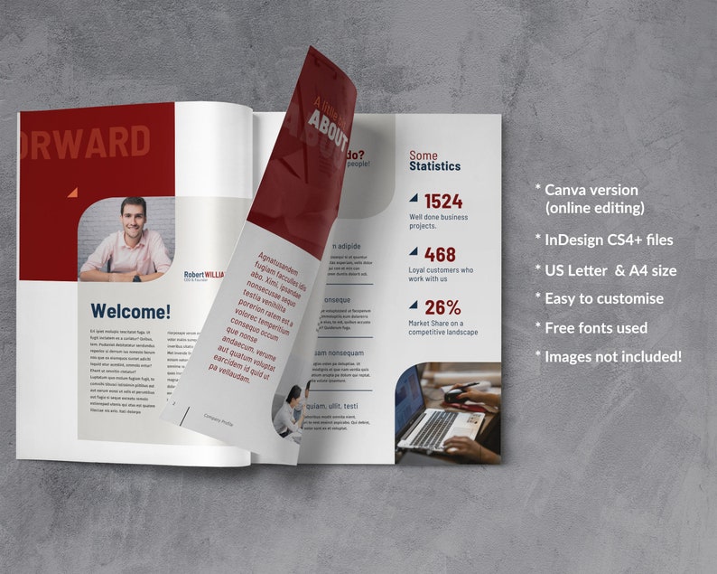 Company Profile Brochure Template Canva, Business Brochure Corporate, Canva Business Profile ...