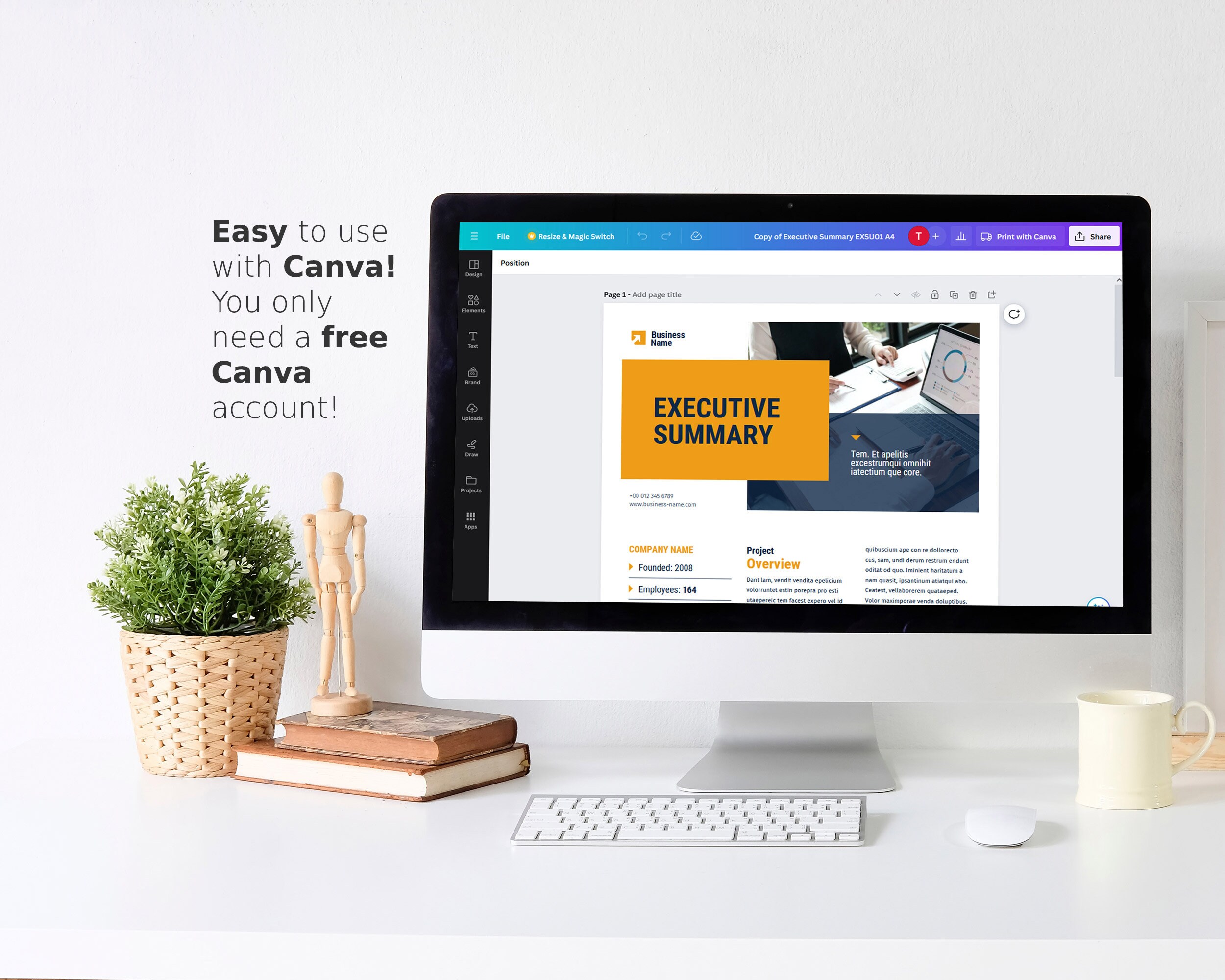 Business Executive Summary Template Canva, Word Template Small Business ...
