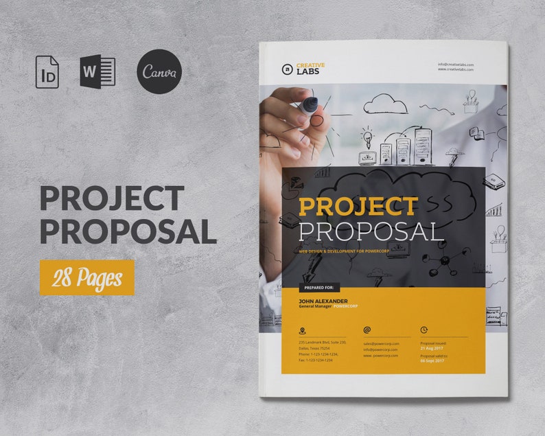 Client Proposal Template Canva, Project Proposal Word, Business Proposal, Company Brochure ...