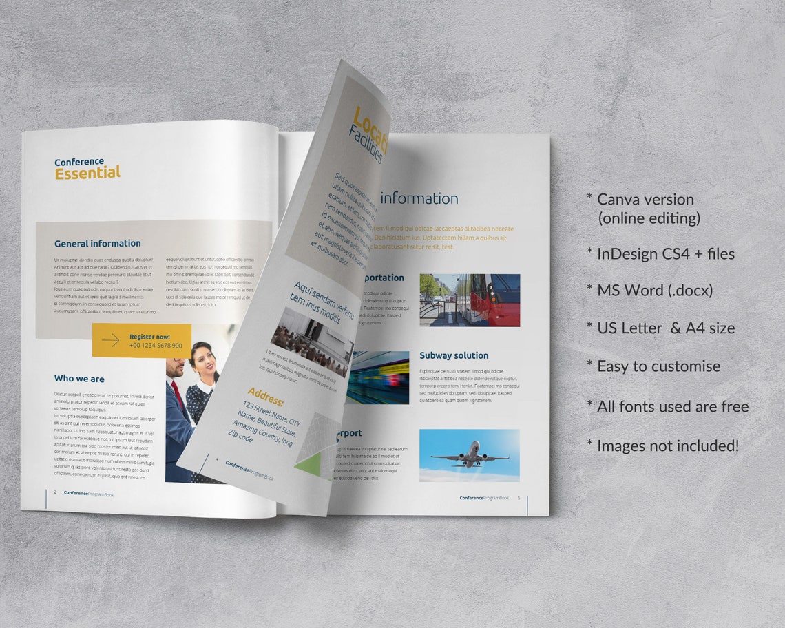 Planner Business Conference Brochure Template, Conference Agenda ...