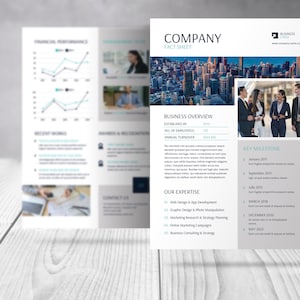 Business Fact Sheet Template Canva, Company Fact Sheet Word Template ...