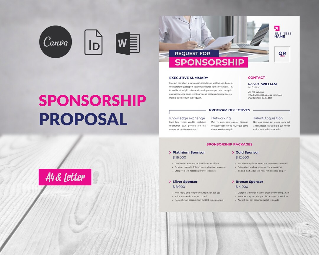 Flyer Sponsorship Request Template Canva, Flyer Event Fundraiser ...