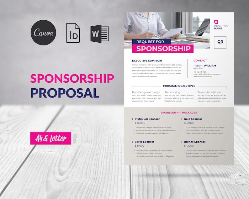 Flyer Sponsorship Request Template Canva, Flyer Event Fundraiser ...