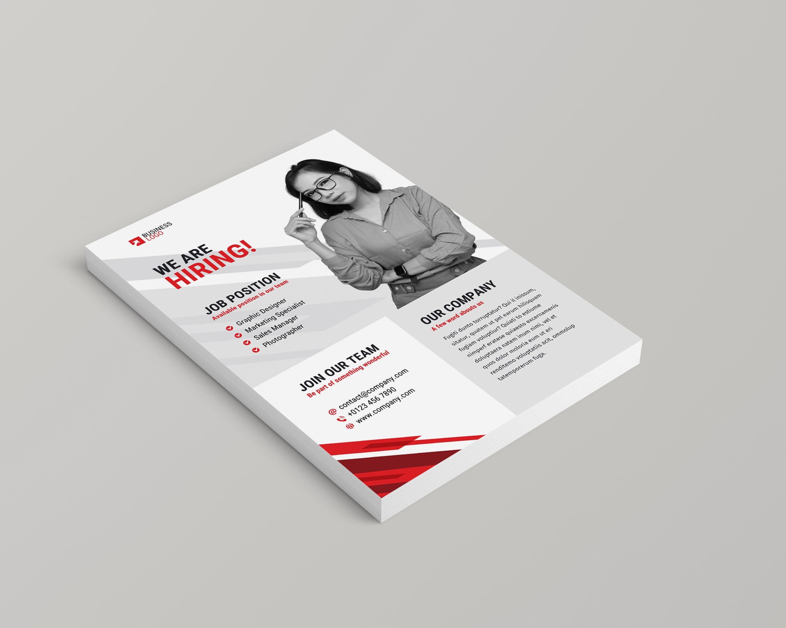 Now Hiring Flyer Template Canva Editable, Employee Recruitment Ad ...