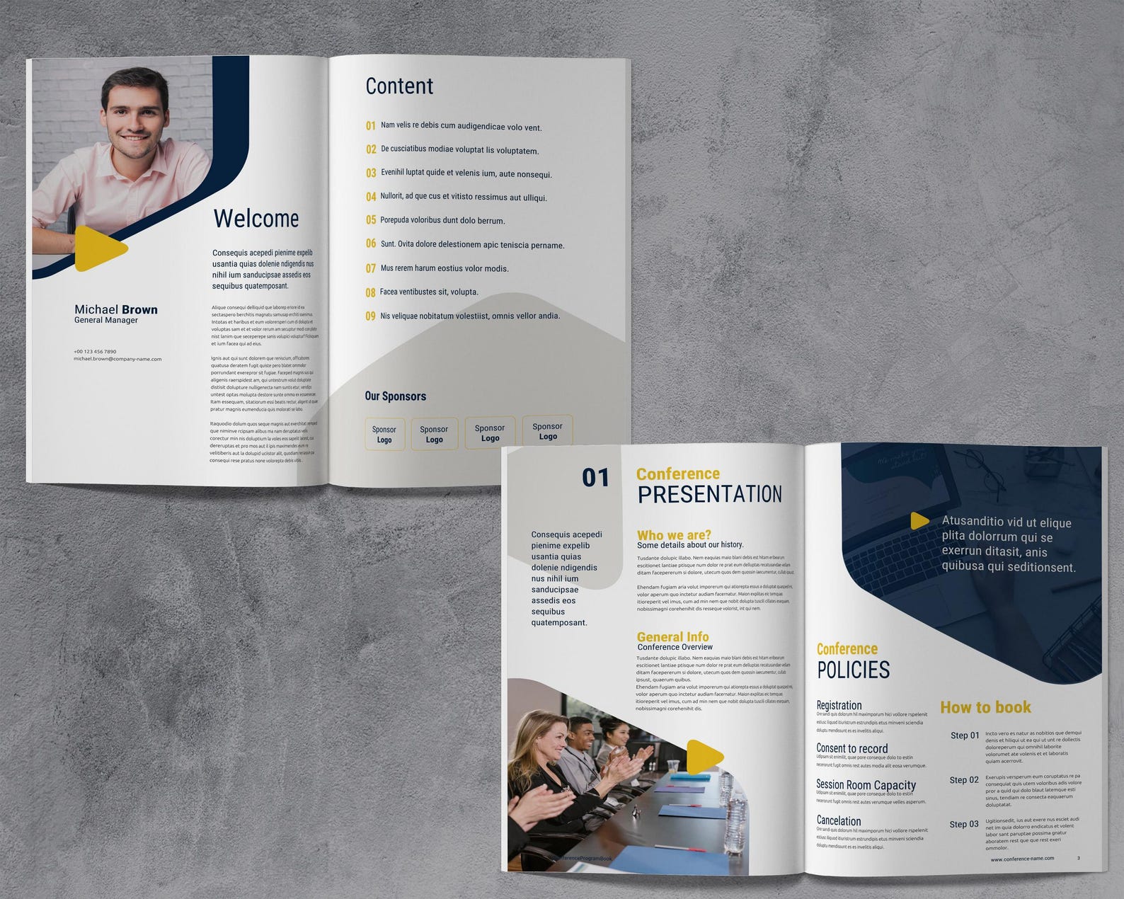 Business Brochure Event Program Canva, Conference Agenda Template ...
