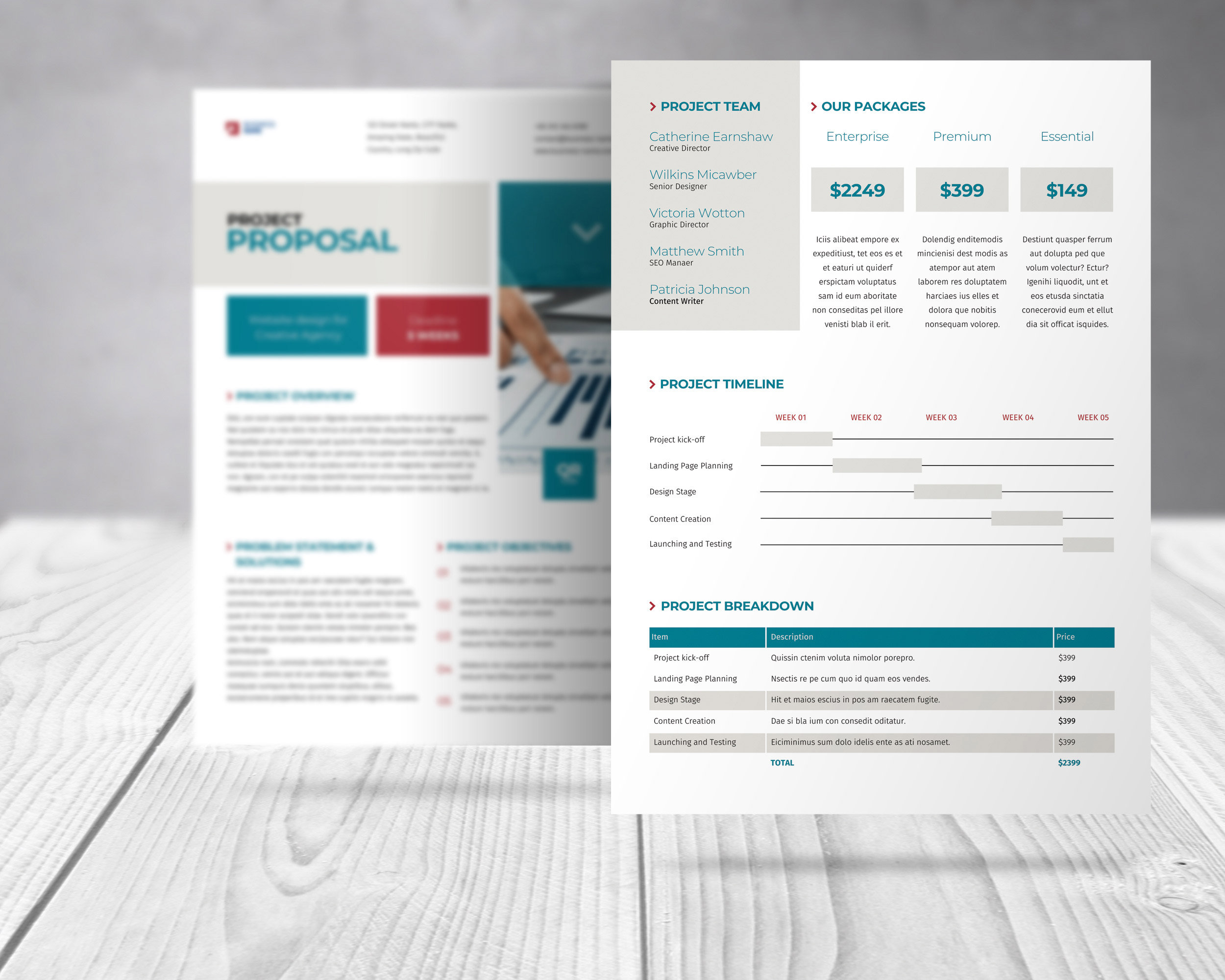 Minimal Project Proposal Canva Template, Word Simple Proposal Two-page ...