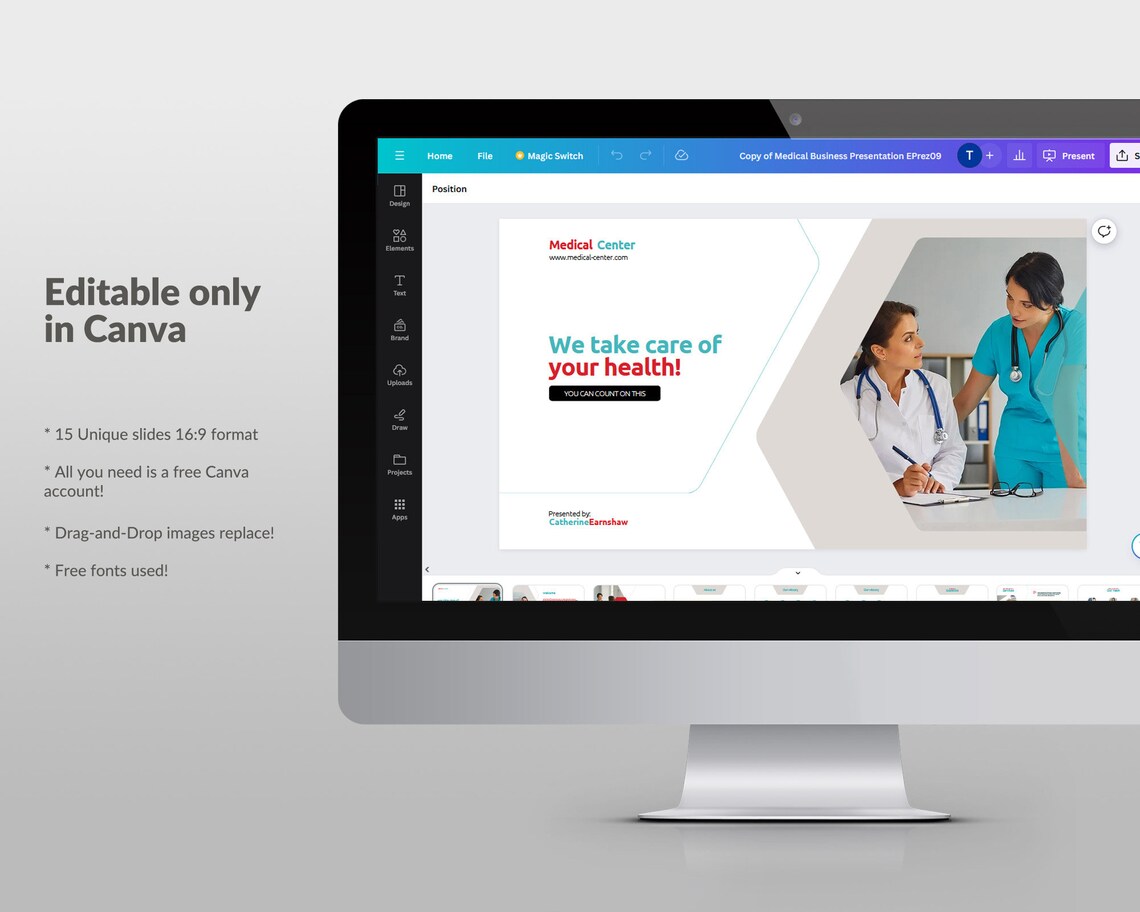 Healthcare Medical Slide Deck Template Canva, Medical Business ...