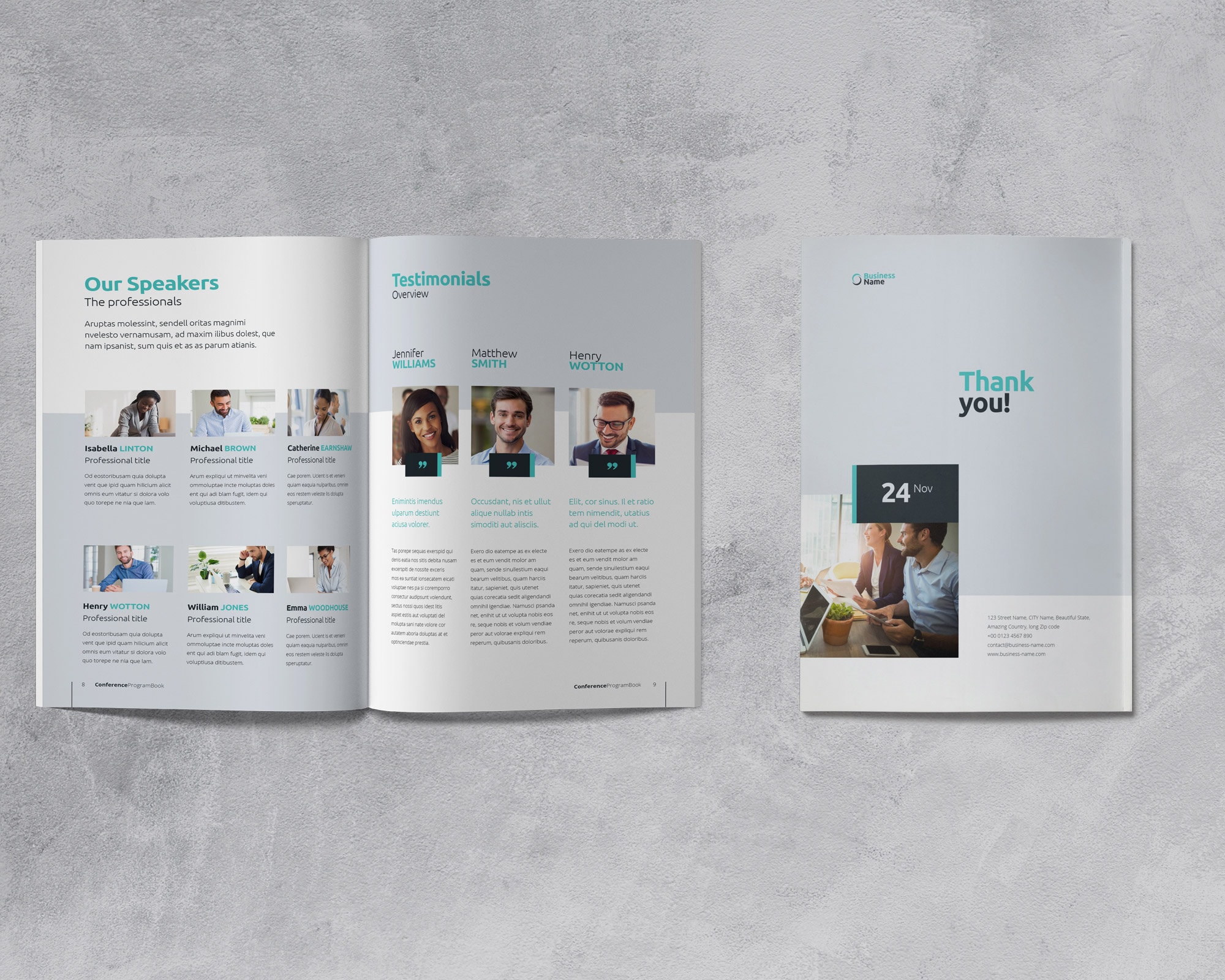 Conference Business Brochure Magazine, Conference Agenda Canva Template ...
