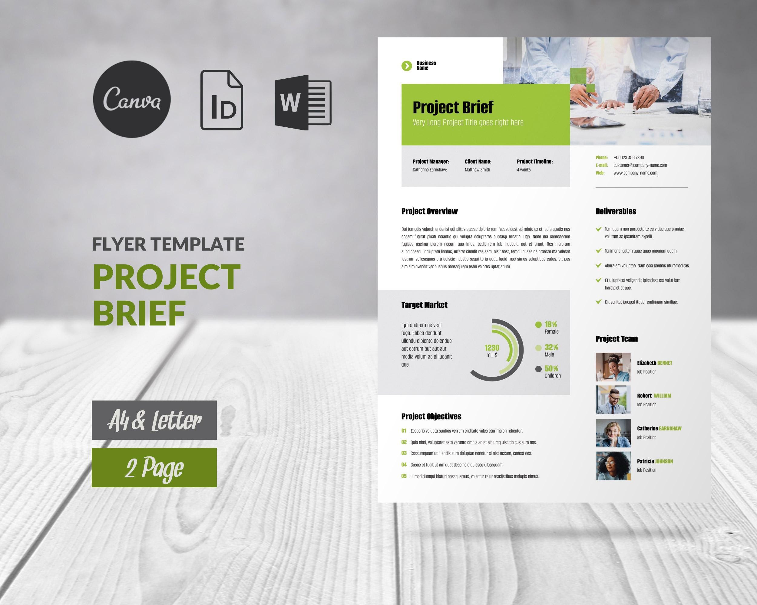 Project Brief Proposal Template Canva, Client Brief Agency Proposal ...
