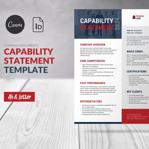 Capability Statement Template Canva - Etsy