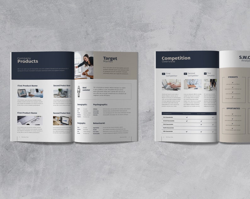 Business Plan Brochure Canva, Business Strategy Small Business ...