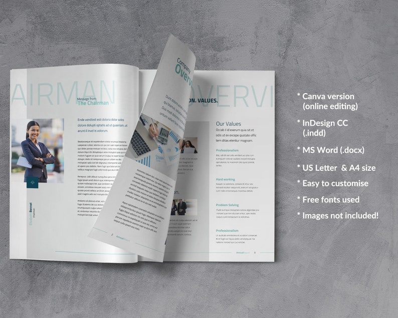 Annual Report Canva Template, Whitepaper Design, Marketing Reports ...