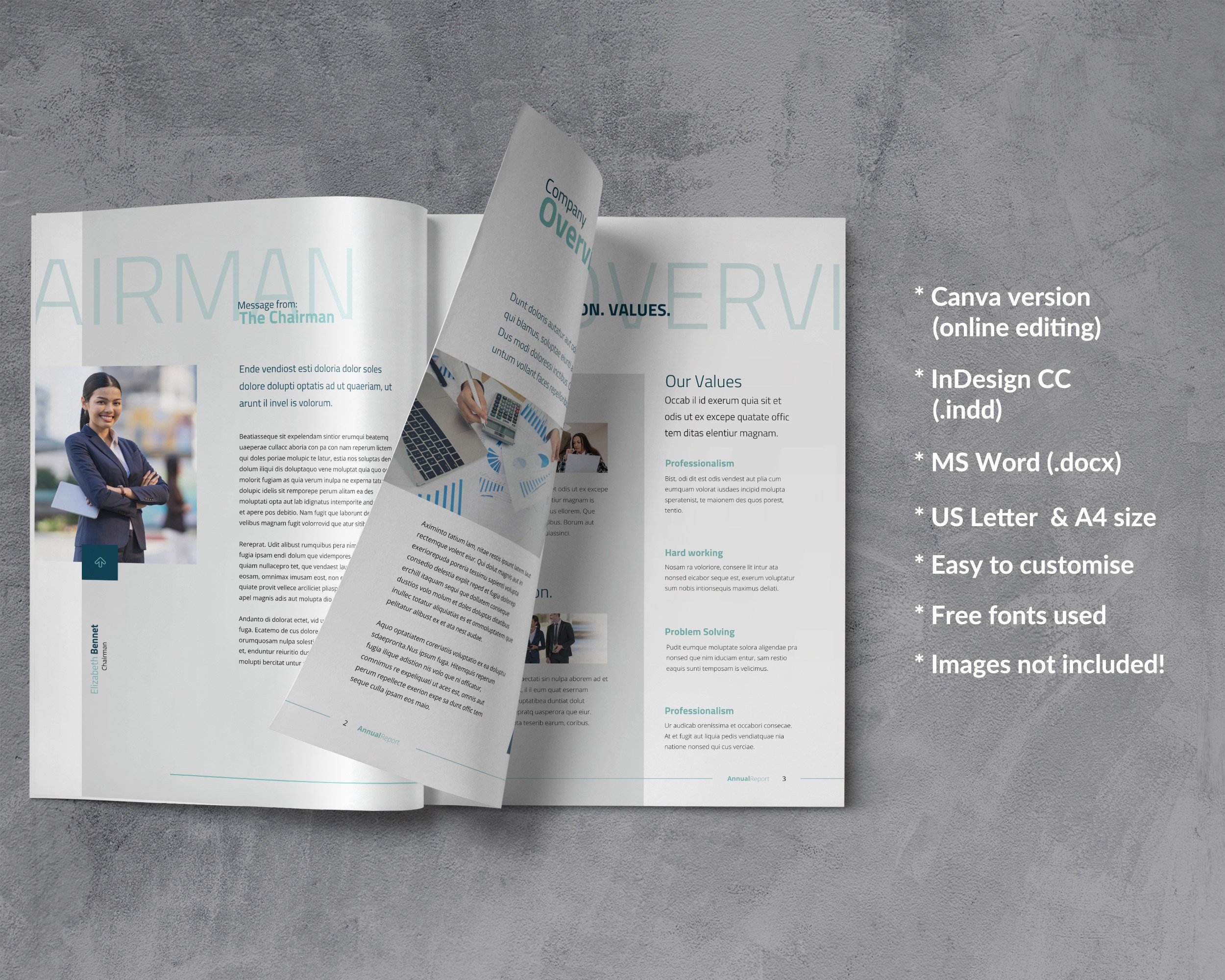 Annual Report Canva Template, Whitepaper Design, Marketing Reports ...