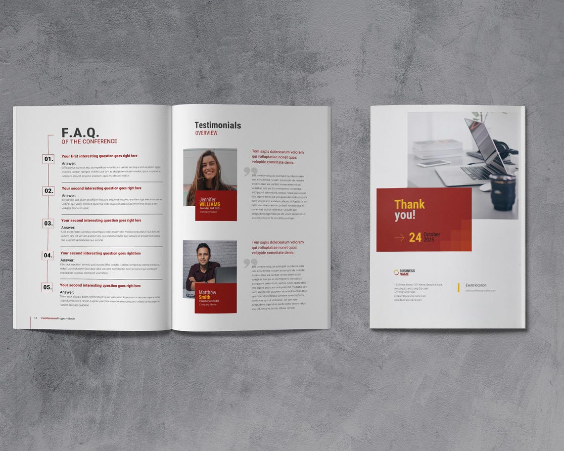 Event Conference Brochure Template, Canva Conference Agenda, Conference ...