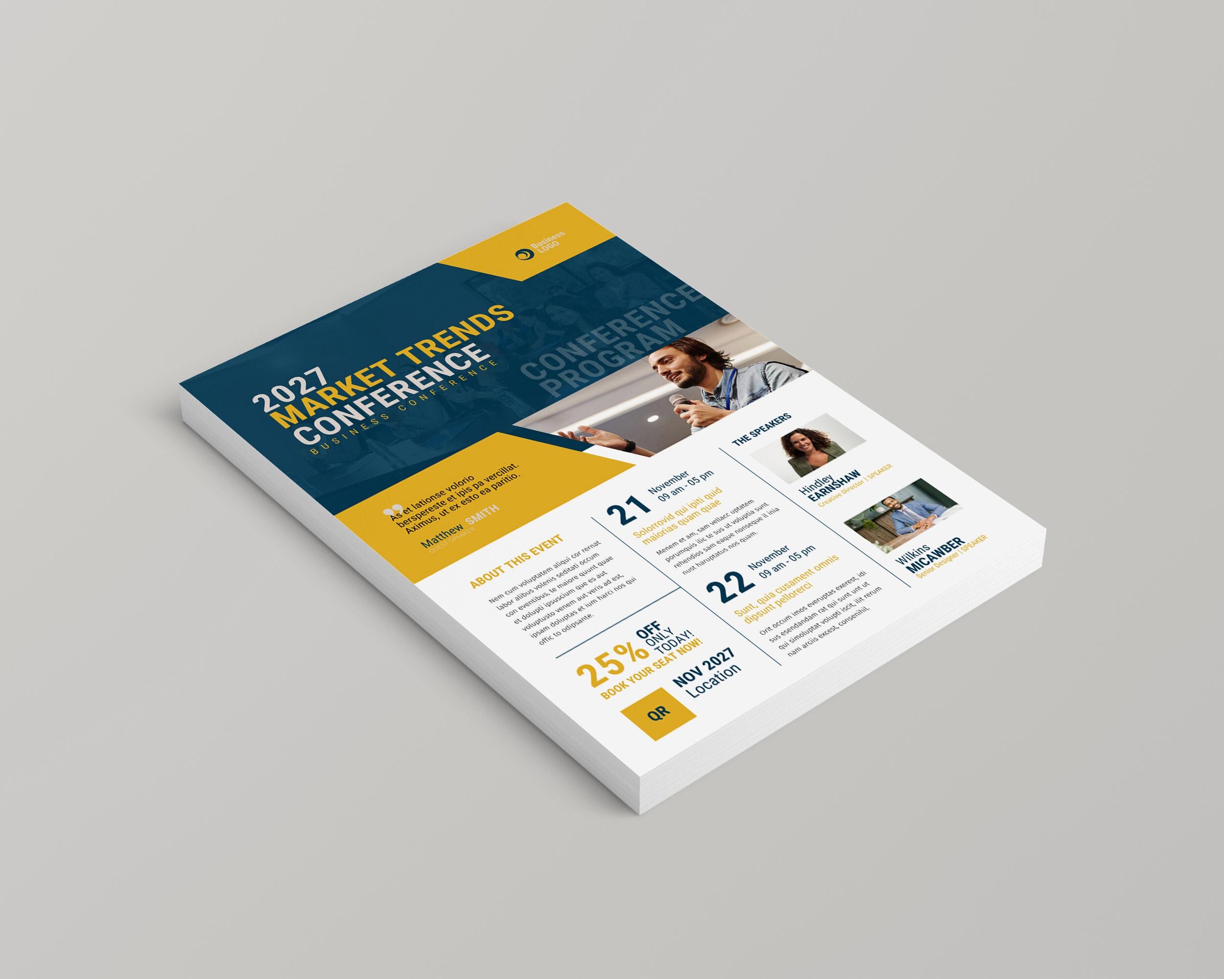 Business Conference Program Canva Editable Flyer Event, Marketing ...