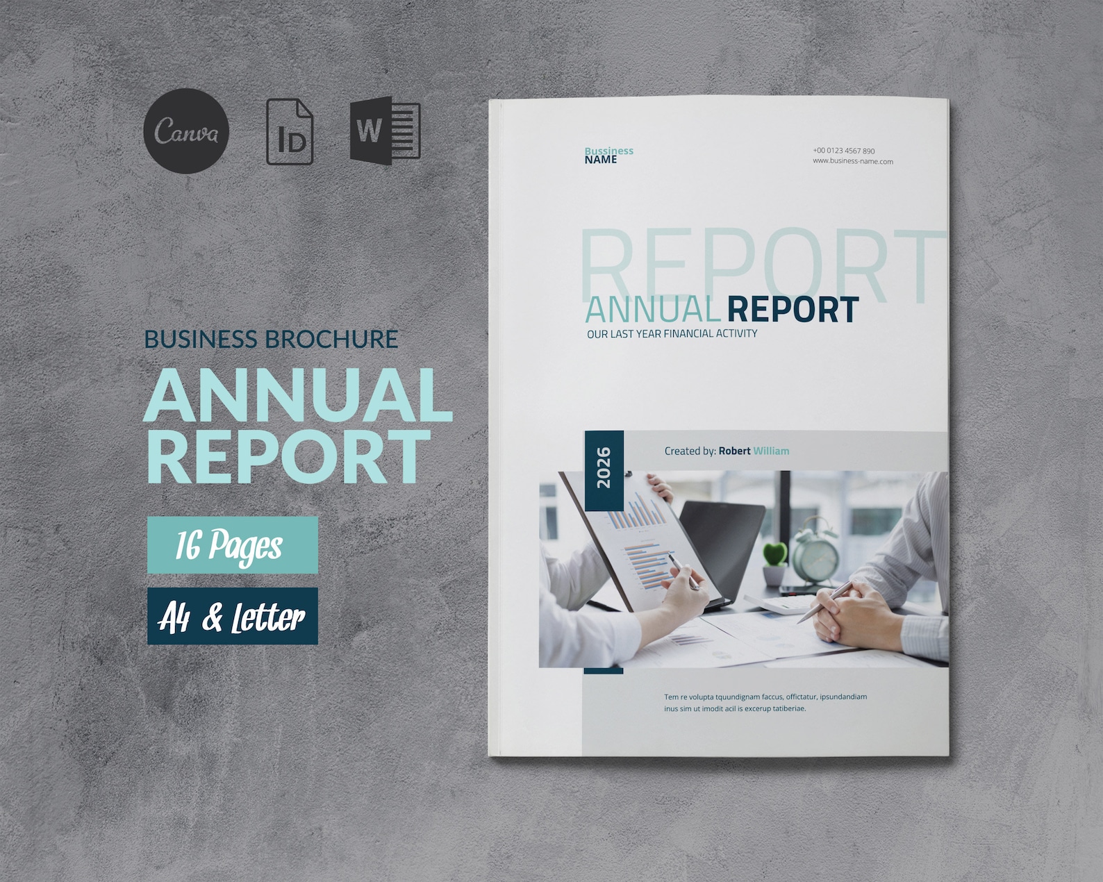 Annual Report Canva Template, Whitepaper Design, Marketing Reports ...