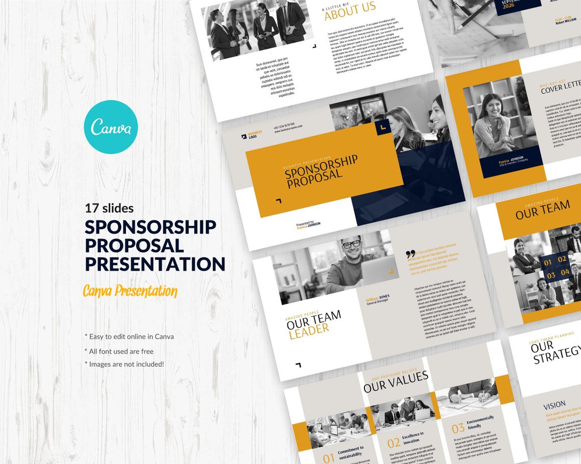 Sponsorship Proposal Presentation Canva Template, Sponsorship Request ...