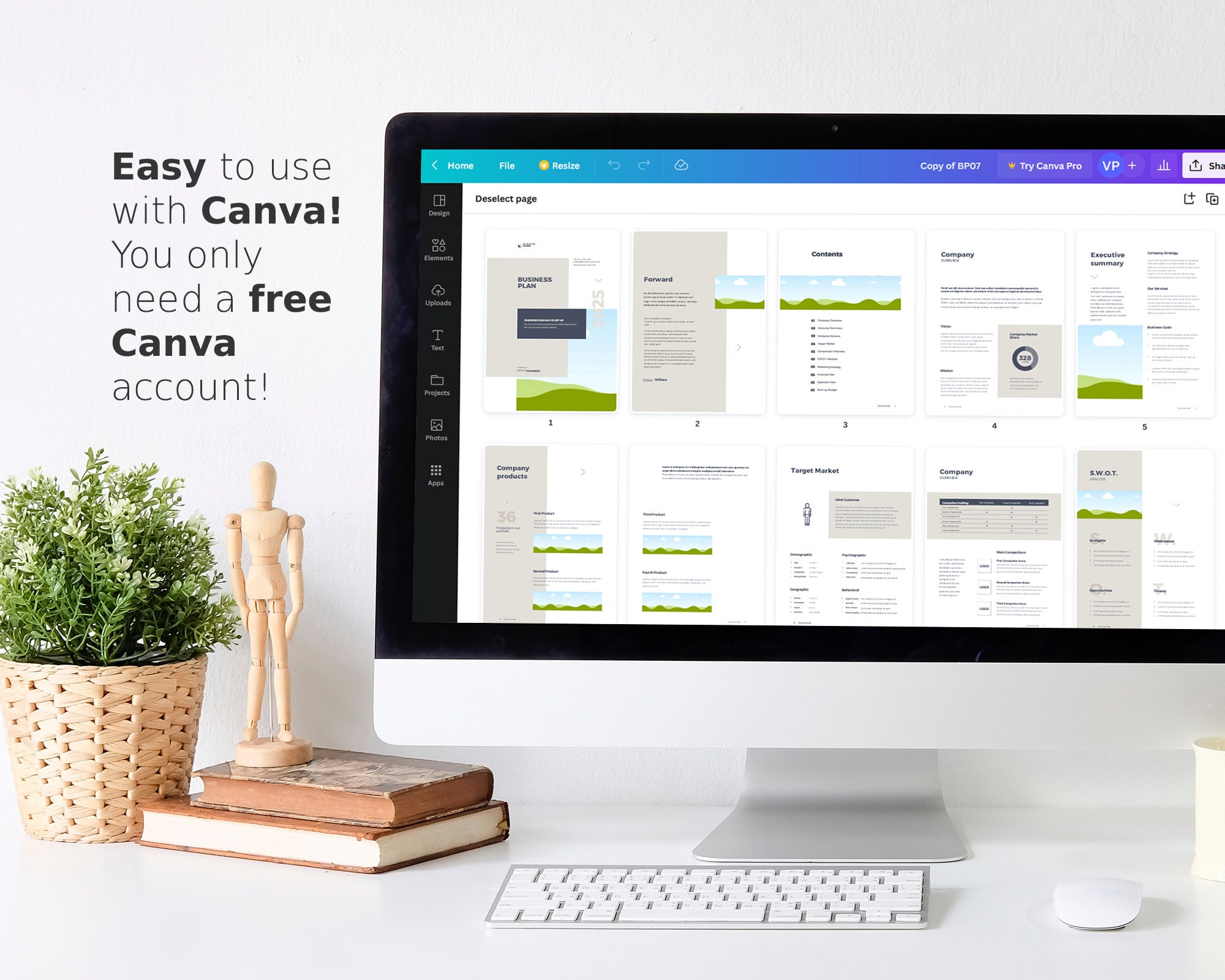 Canva Business Plan Template Startup, Company Brochure Word, Business ...