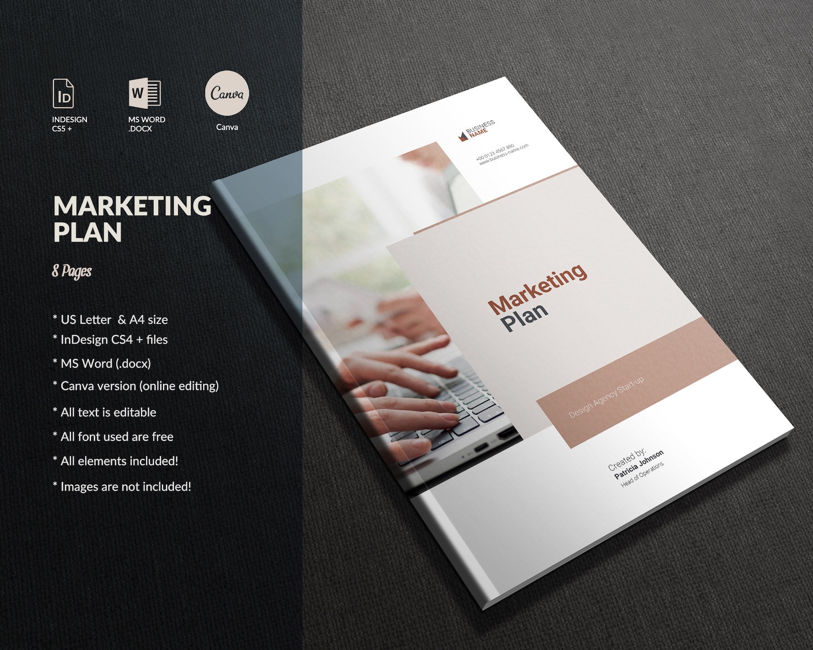 Marketing Plan Template Word, Canva Business Marketing Strategy, Small ...