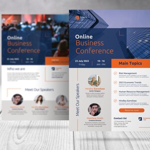 Business Conference Flyer Template, Event Promo Flyer Canva, Business ...