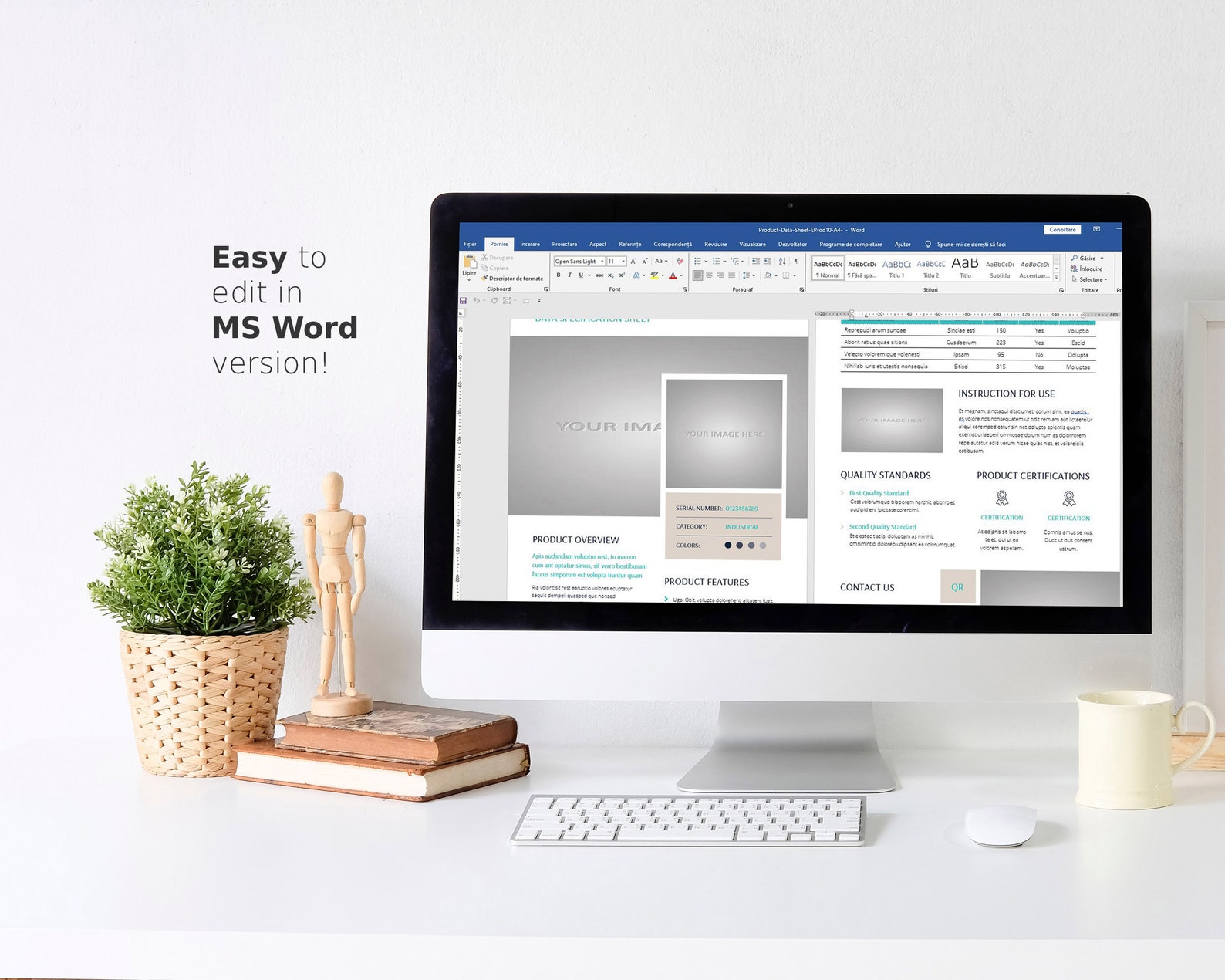Product Sheet Template Canva Flyer, Word Editable Design Product Data ...