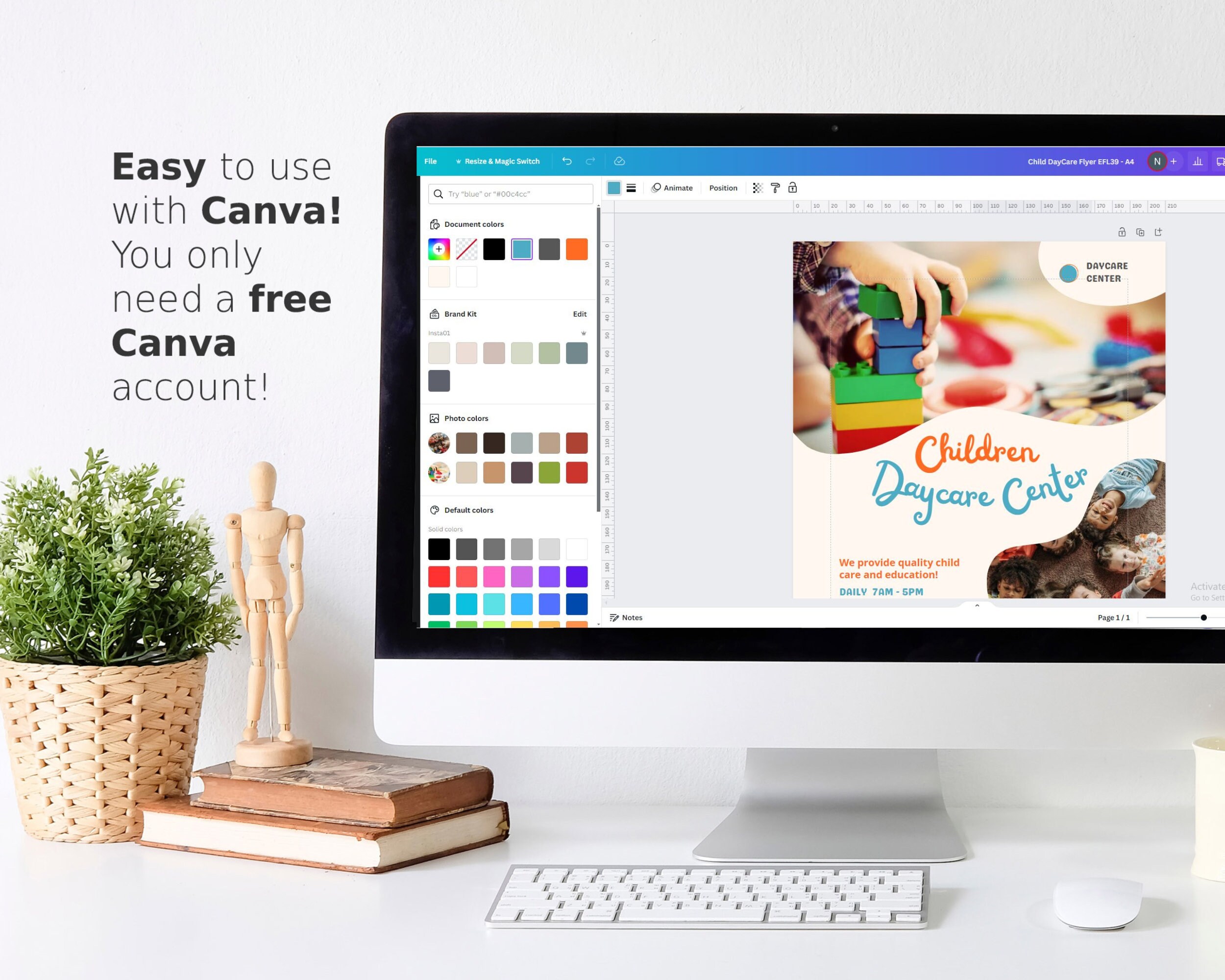 Child Daycare Flyer Template Canva Editable, Children Day-care Poster ...