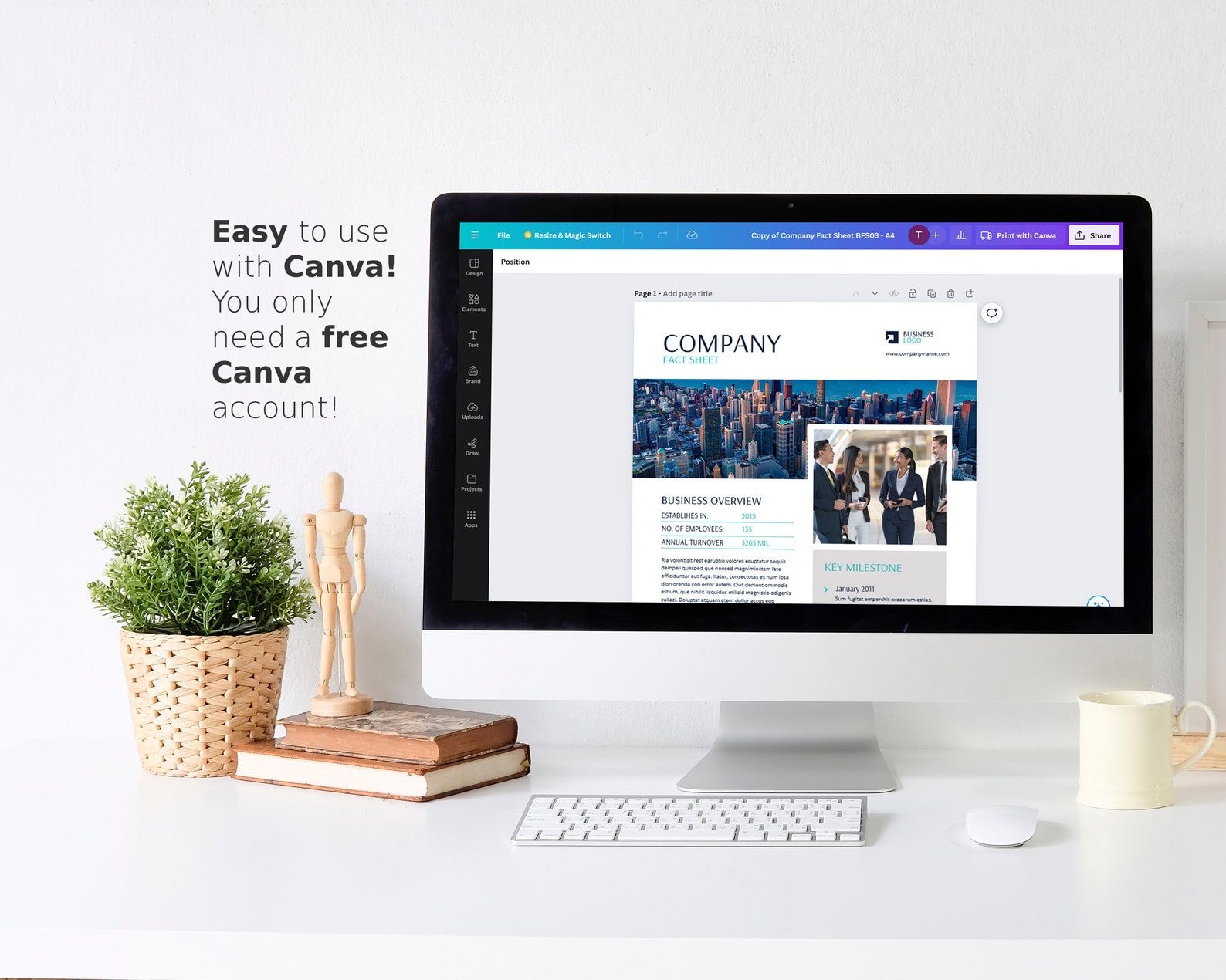 Business Fact Sheet Template Canva, Company Fact Sheet Word Template ...
