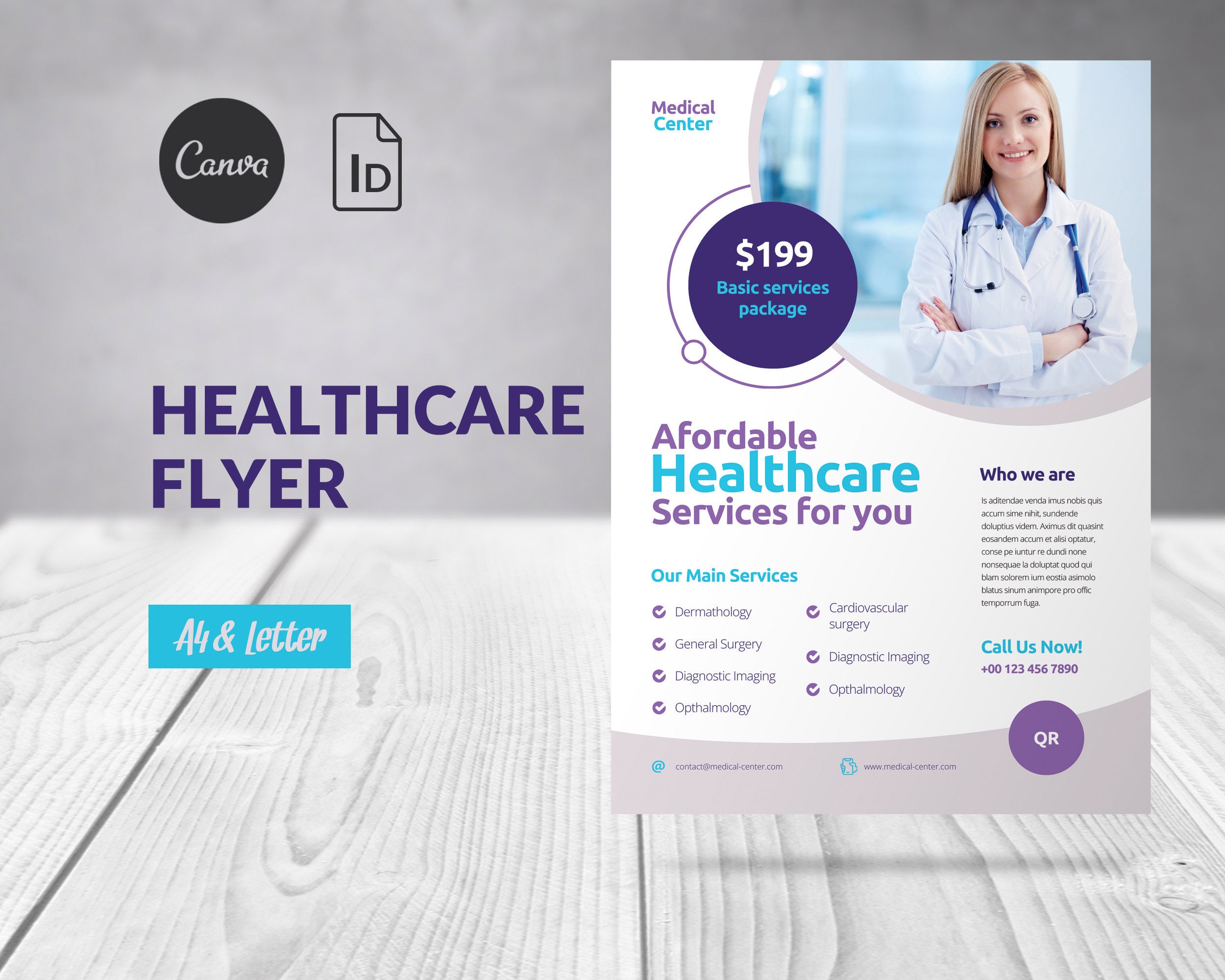 Doctor Medical Business Flyer Template Canva, Editable Health Care ...