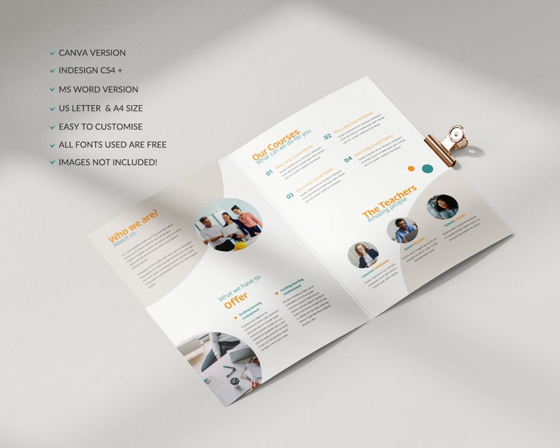 Course Brochure Template Canva Education Leaflet Brochure - Etsy
