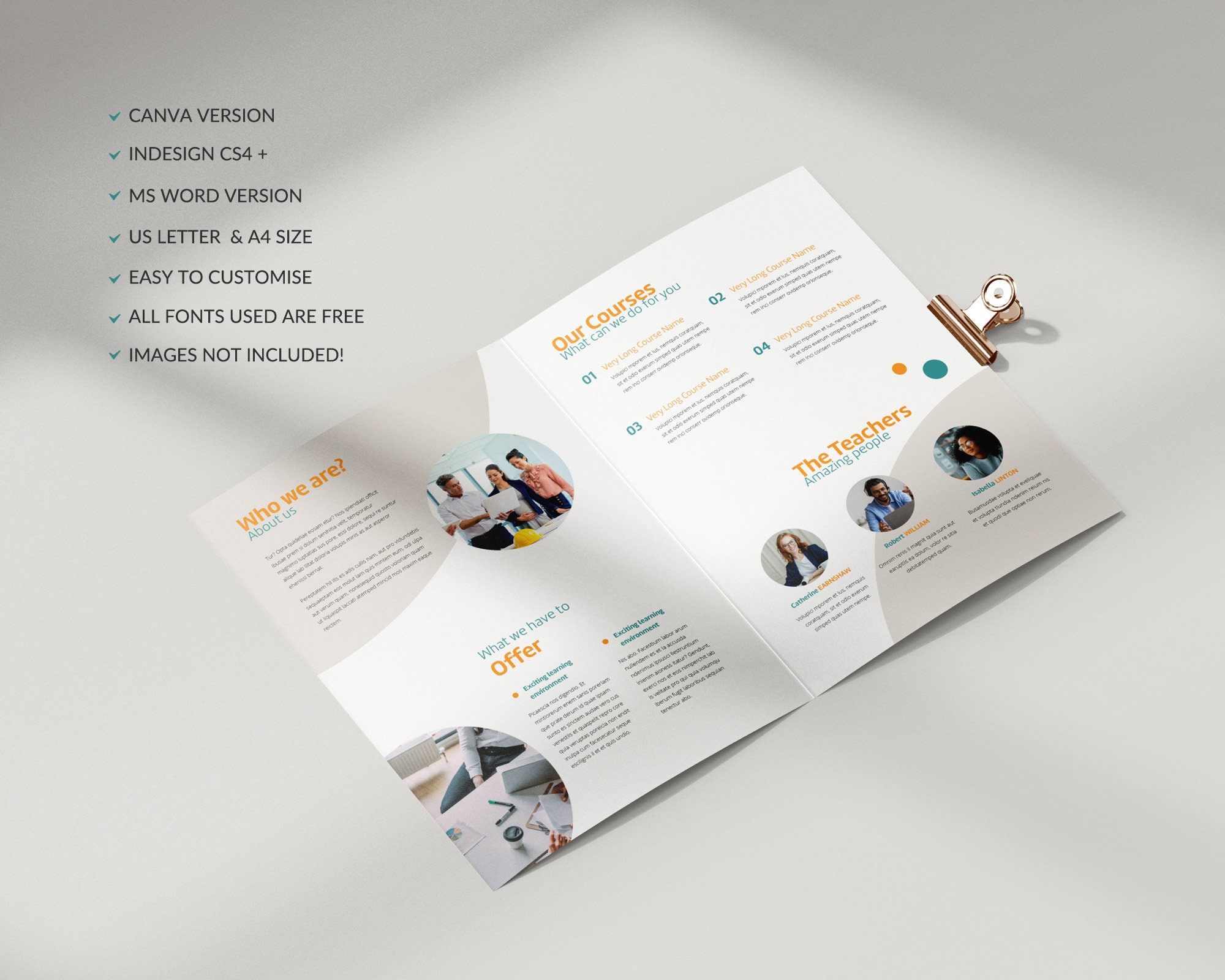 Course Brochure Template Canva, Education Leaflet Brochure Bifold ...