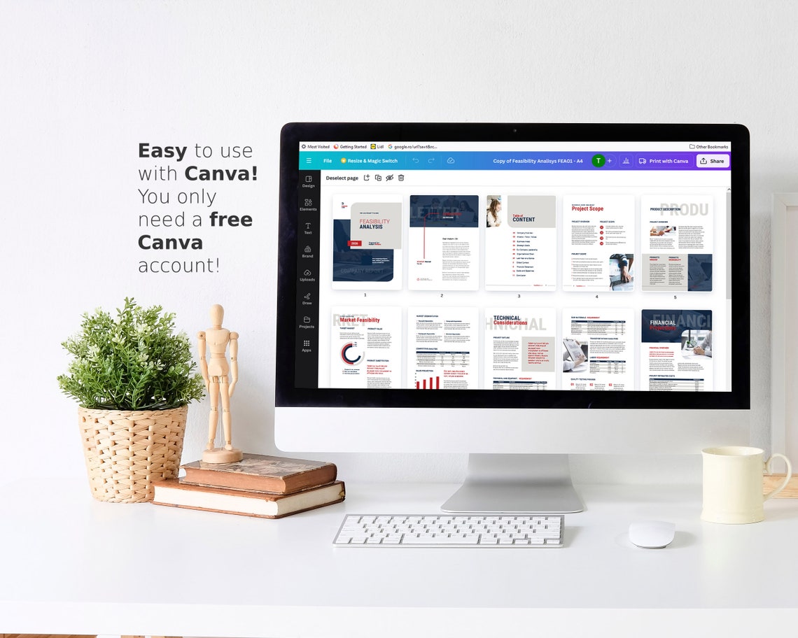 Feasibility Study Report Template Canva, Business Analysis Template ...