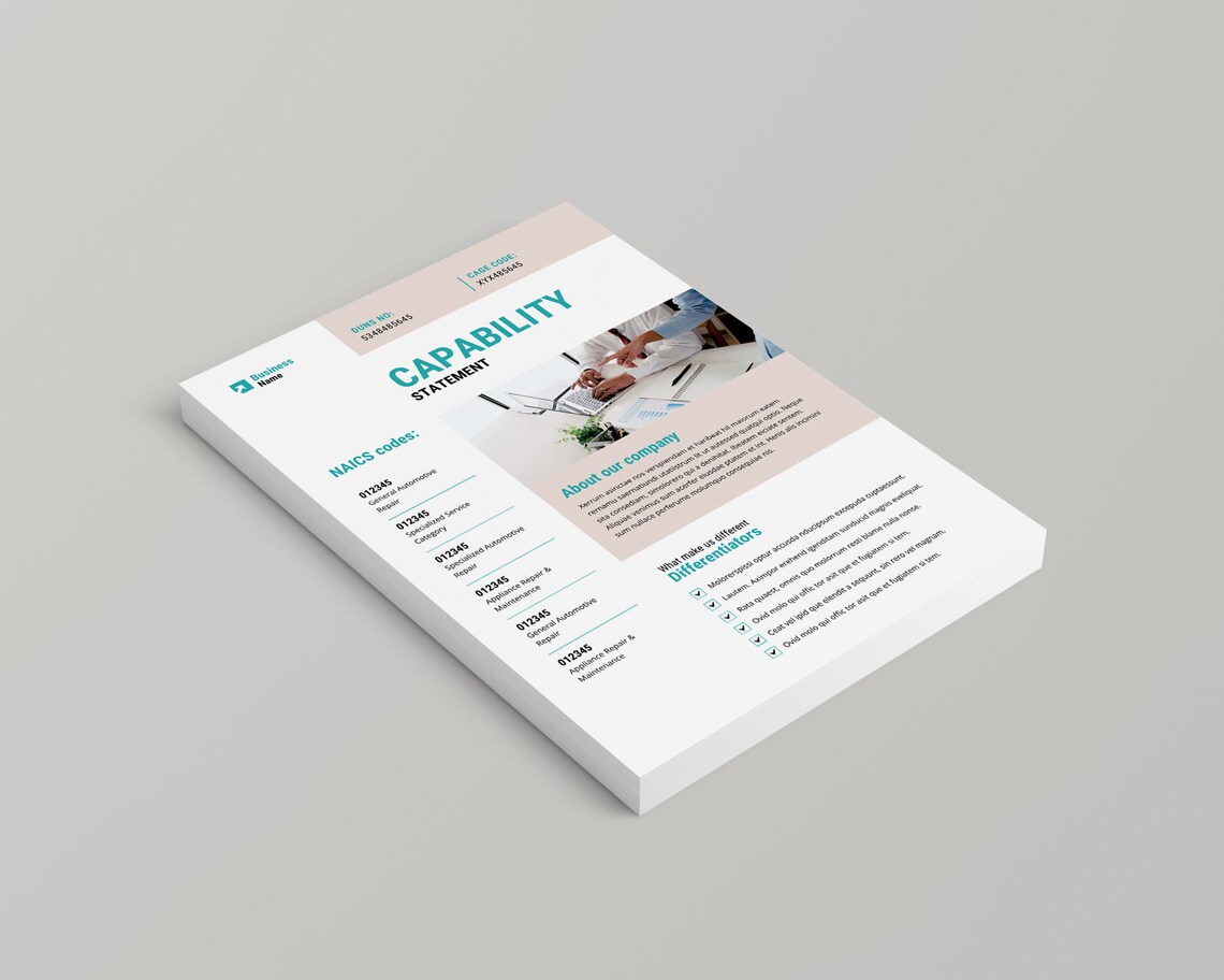 Capability Statement Template Canva Editable, Flyer Business Profile, Corporate Template ...