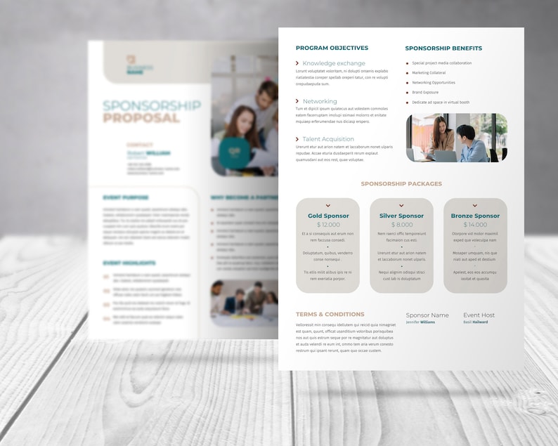 Sponsorship Proposal Template Canva, Flyer Event Nonprofit Fundraising ...