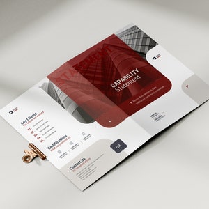 Capability Statement Template Canva Business Brochure Bifold, Business ...